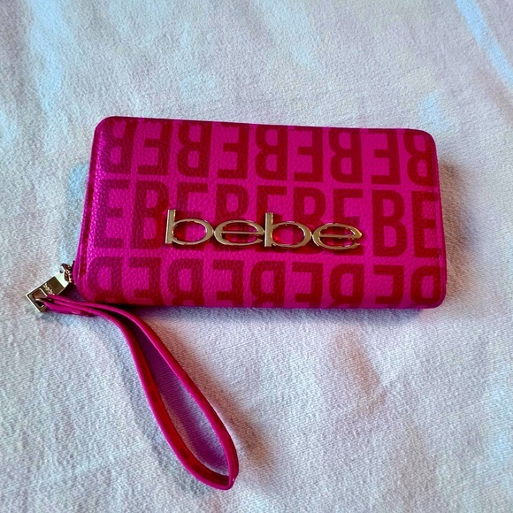 bebe | Bags | Bebe Moana Wristlet Wallet Hot Pinkzip Around Nwot | Poshmark
